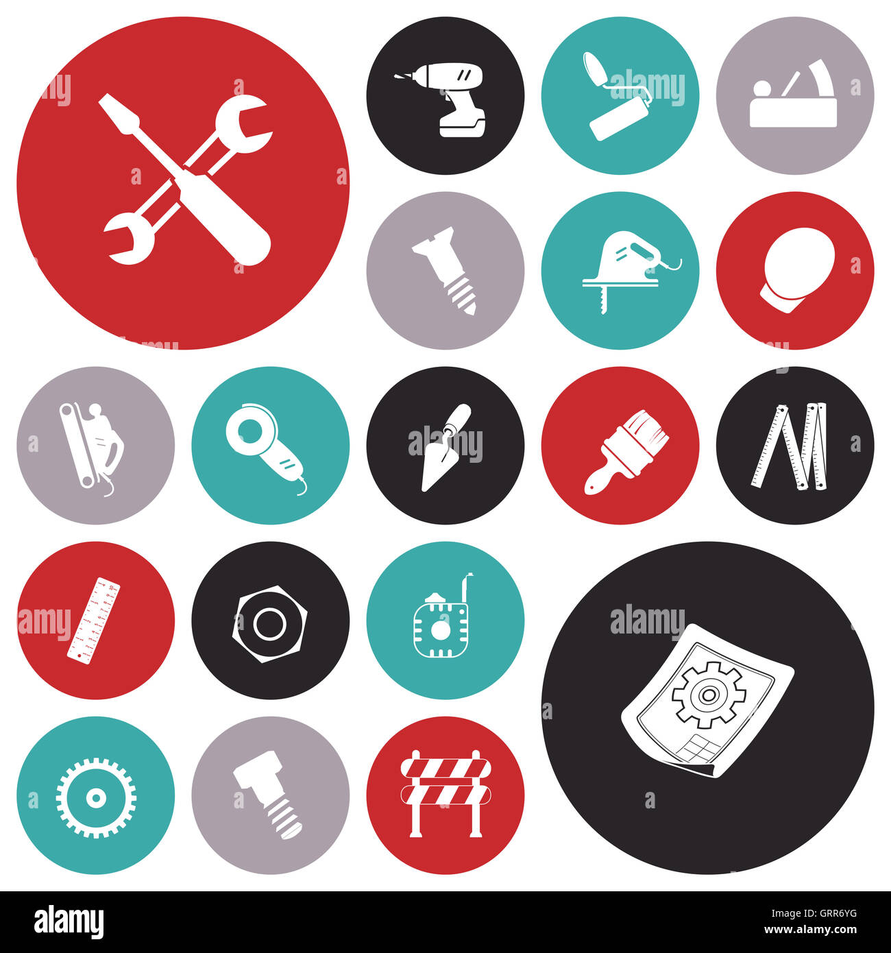 Flat design icons for construction and industrial Stock Photo - Alamy