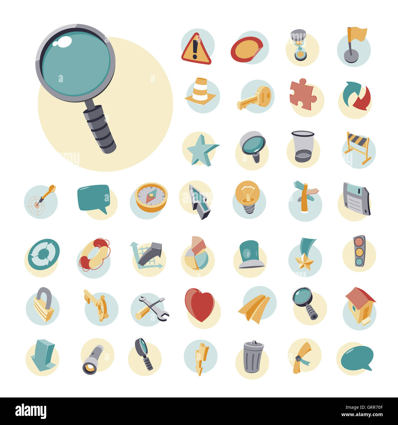 Vintage icons set for user interface Stock Photo - Alamy