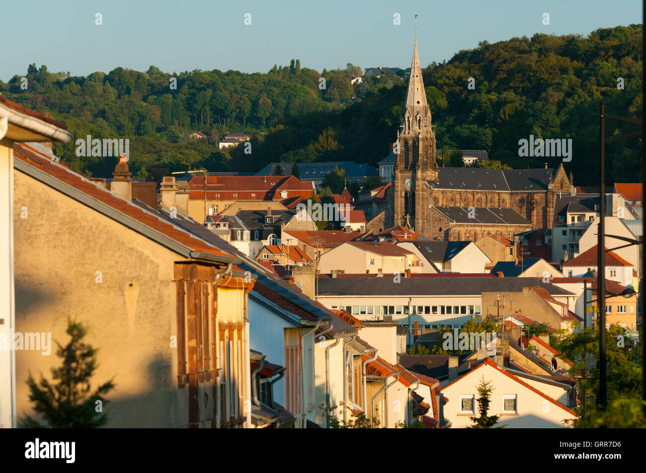 France, Moselle (57), Forbach downtown viewed from Bauer Street at ...