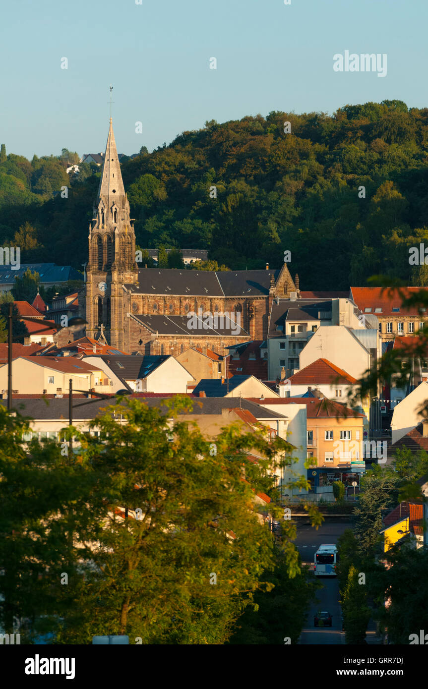 France, Moselle (57), Forbach downtown viewed from Bauer Street at ...