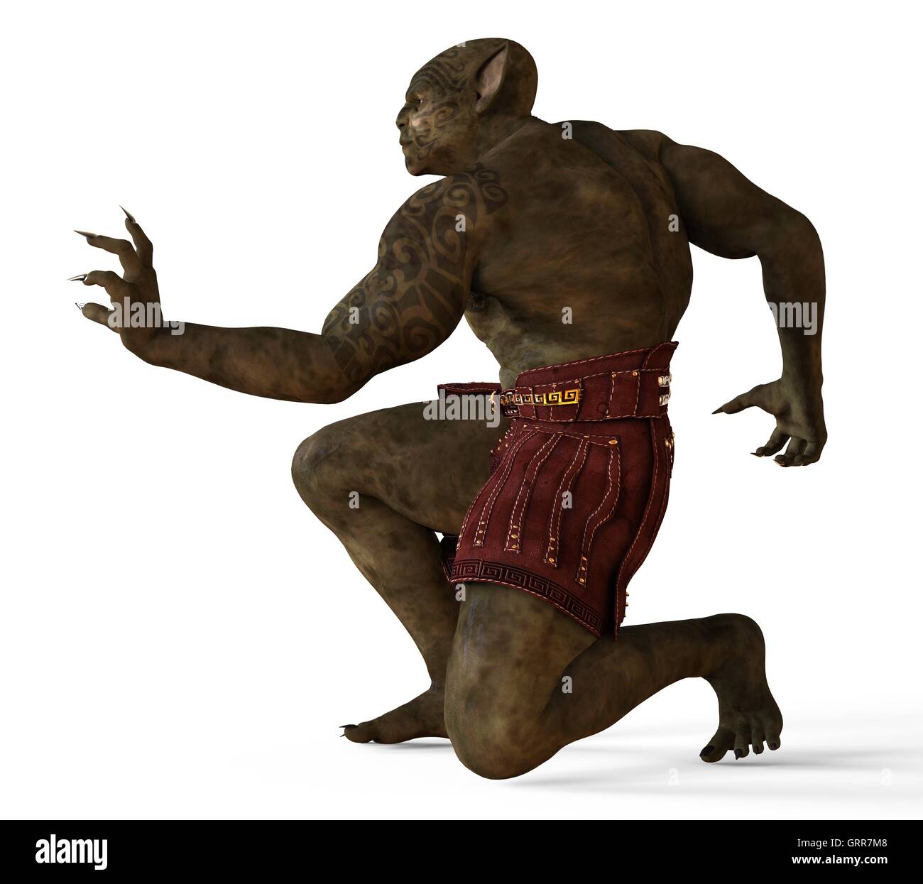 Illustration Of A Monster Isolated on White Stock Photo - Alamy