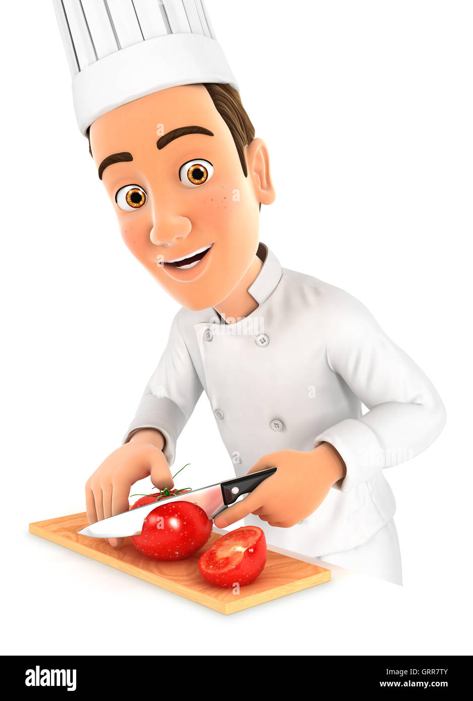 Chef cutting knife tomato fruit hi-res stock photography and images - Alamy