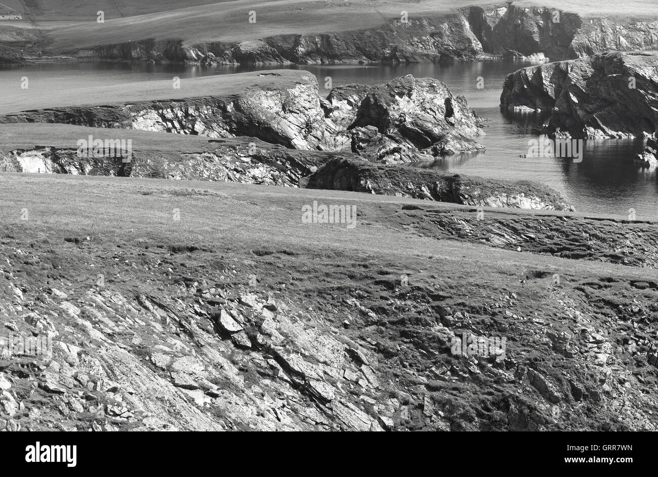 Scottish coastline landscape in Shetland islands. Scotland. UK ...