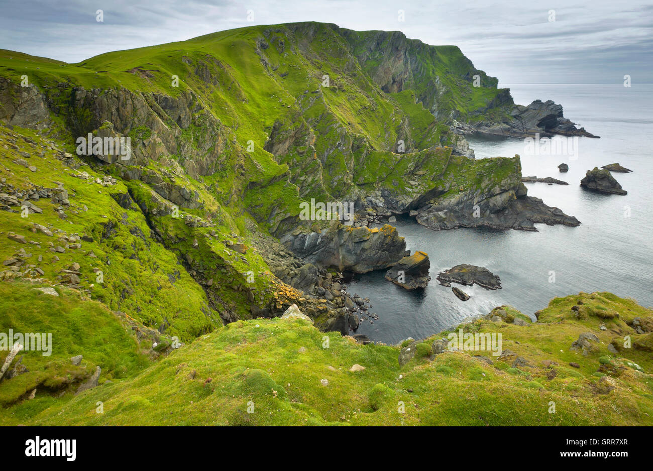 Scottish coastline landscape in Shetland islands. Scotland. UK ...