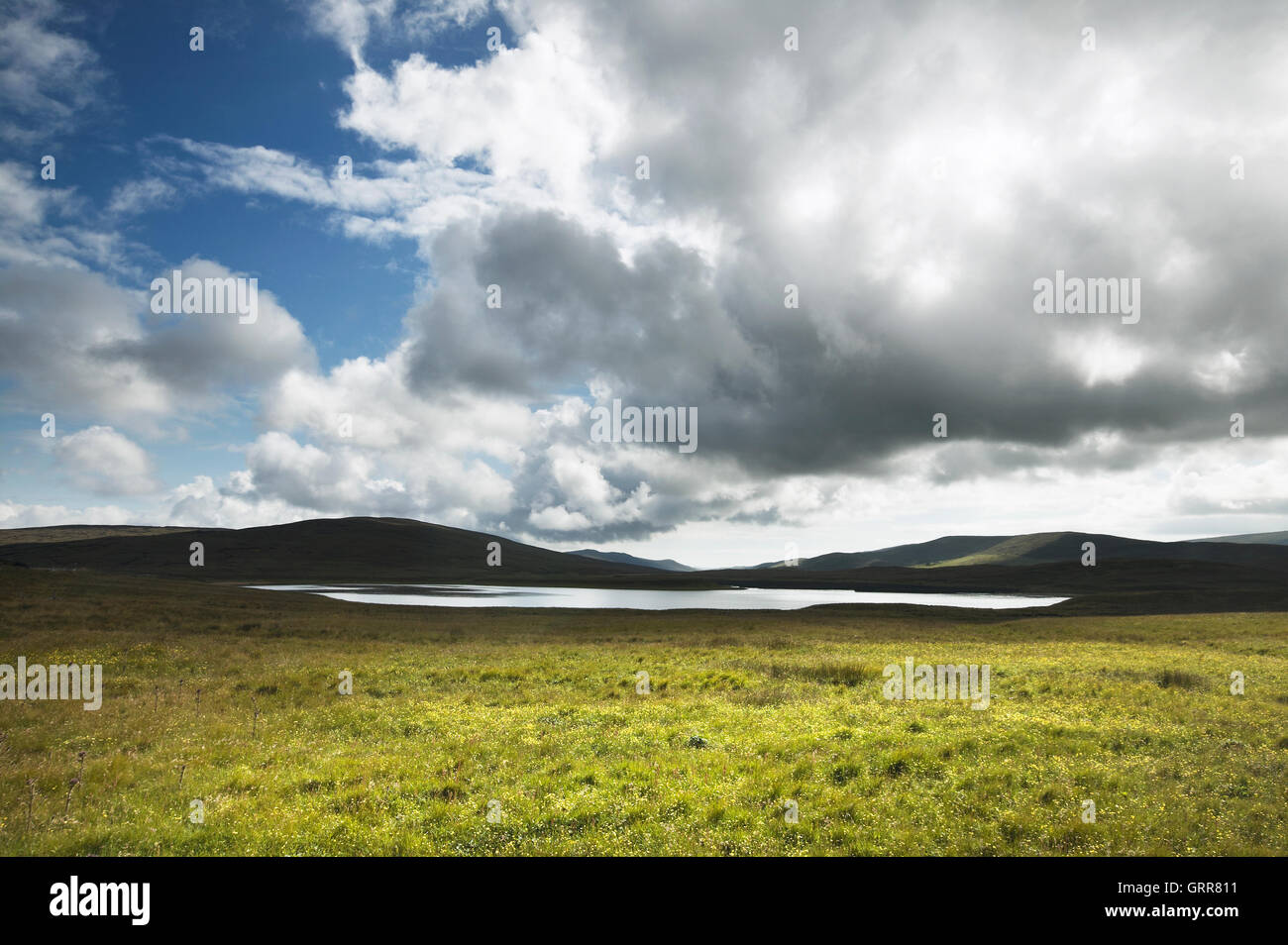 Scottish landscape with loch in Shetland islands. Scotland. UK ...