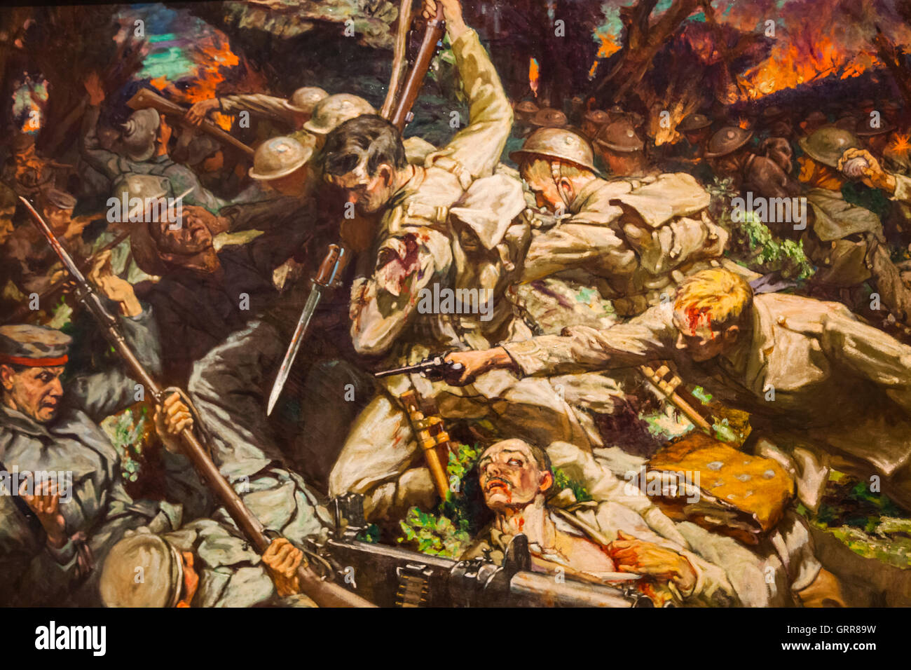 National Museum Cardiff, Painting showing The Charge of the Welsh ...