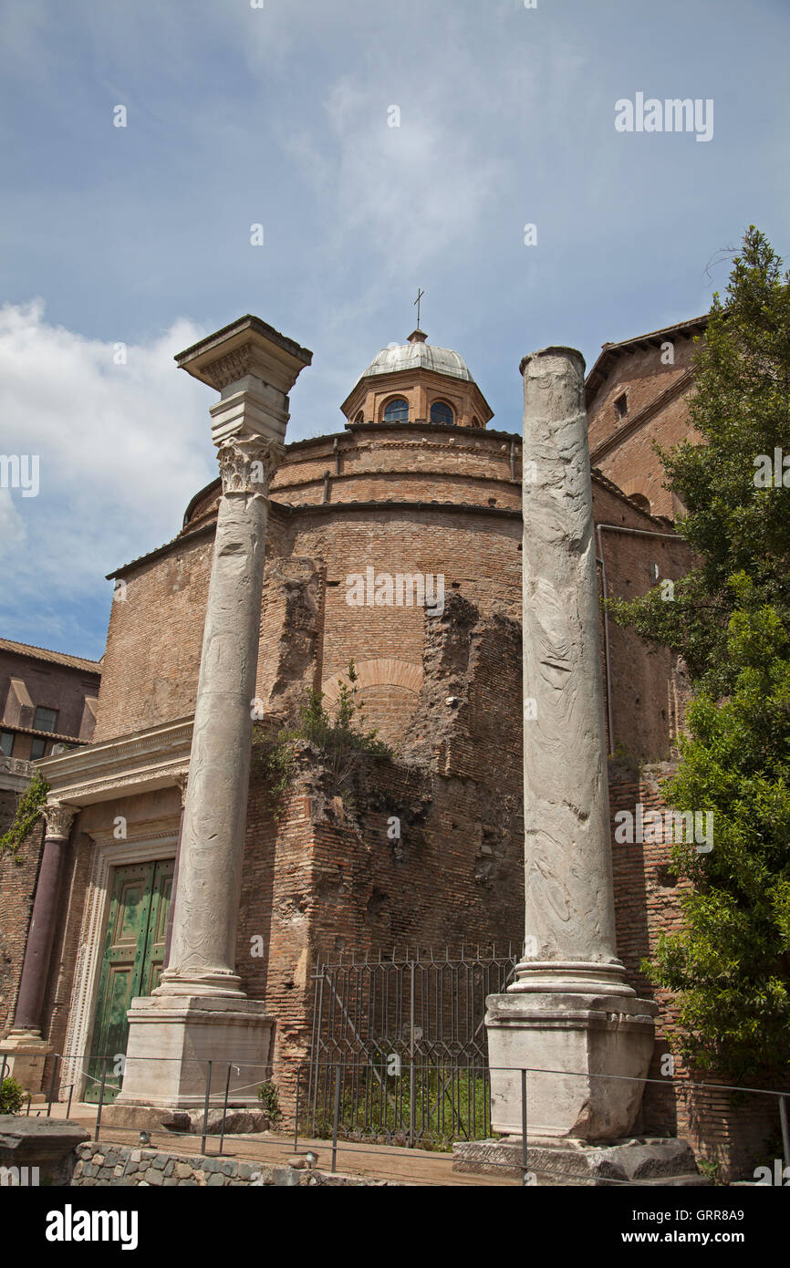 The 4th century Temple of Romulus at the Forum Rome Stock Photo - Alamy