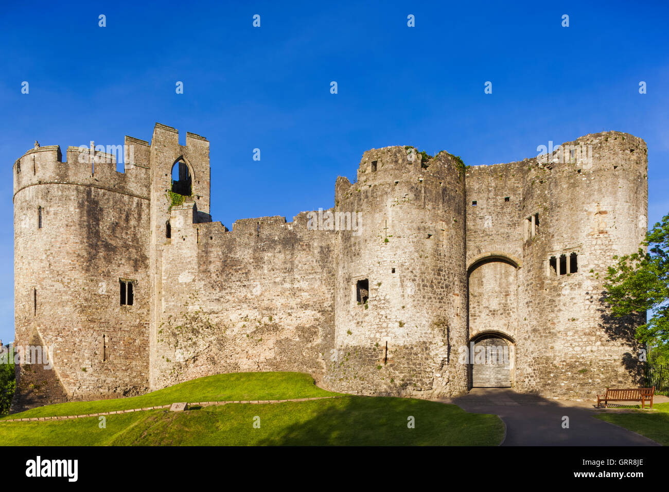 Wales, Monmouthshire, Chepstow, Chepstow Castle Stock Photo - Alamy