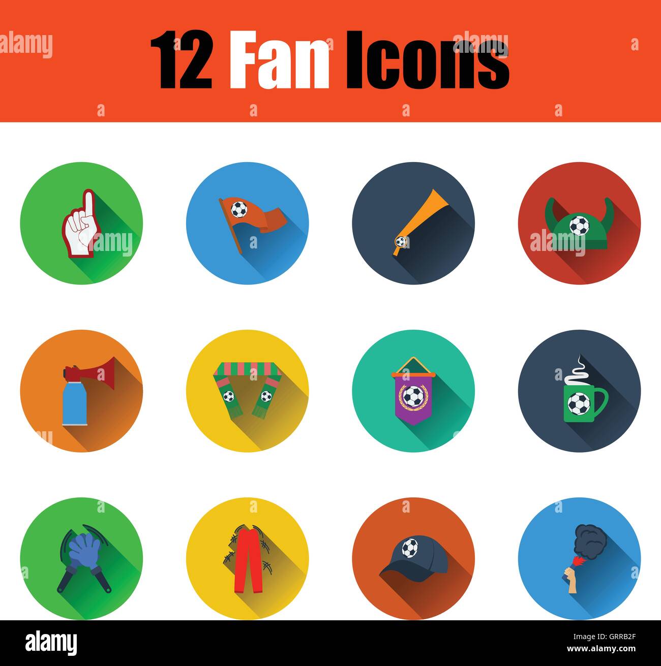 Set of twelve soccer icons in ui colors. Vector illustration Stock ...