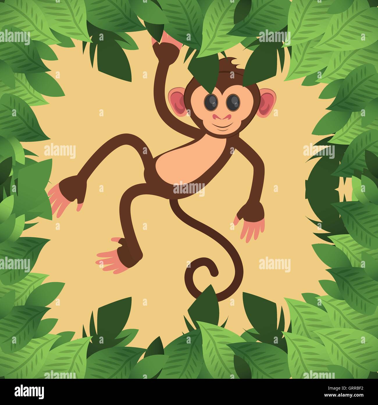 jungle monkey cartoon Stock Vector Image & Art - Alamy