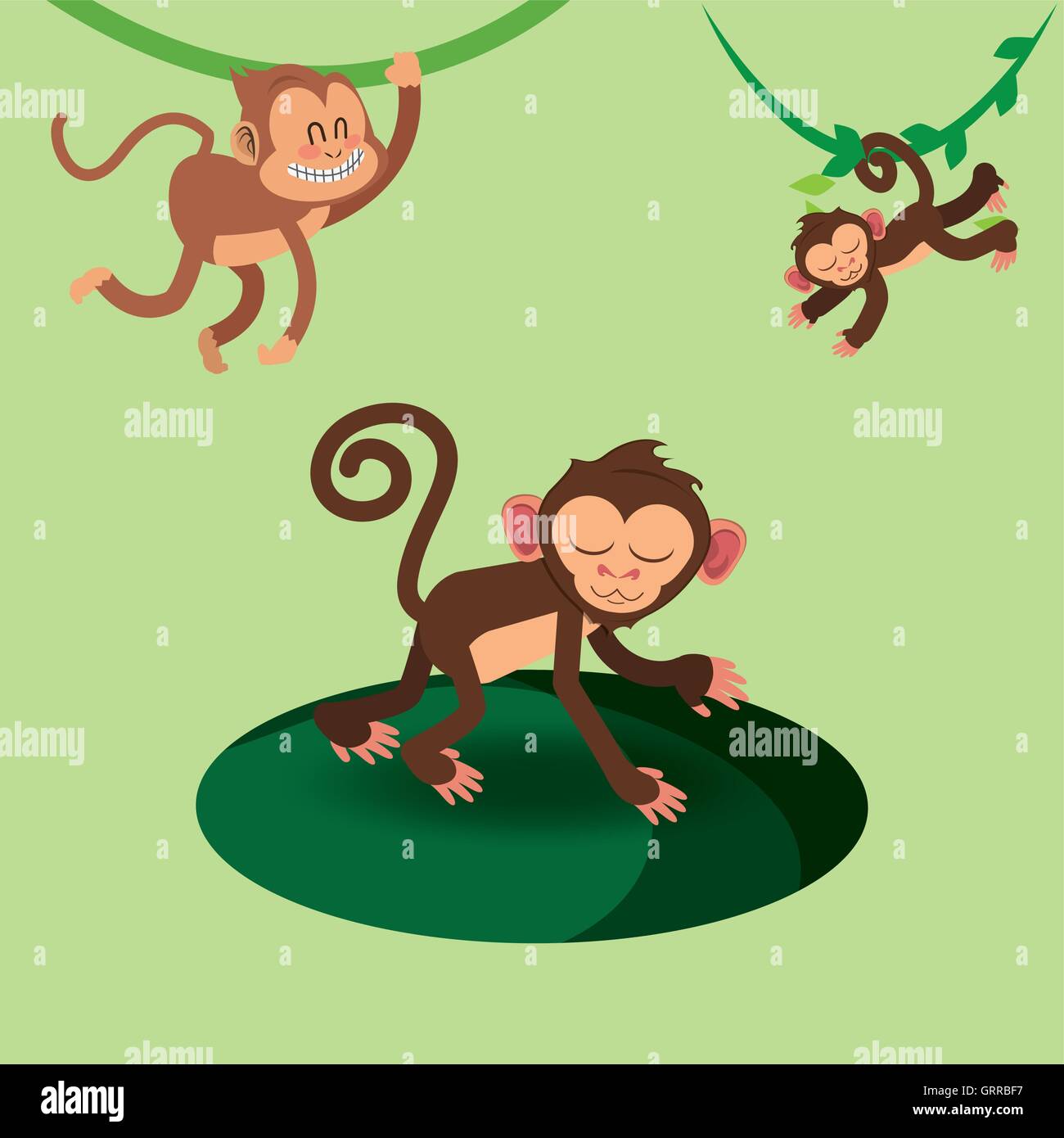 jungle monkeys cartoon Stock Vector Image & Art - Alamy