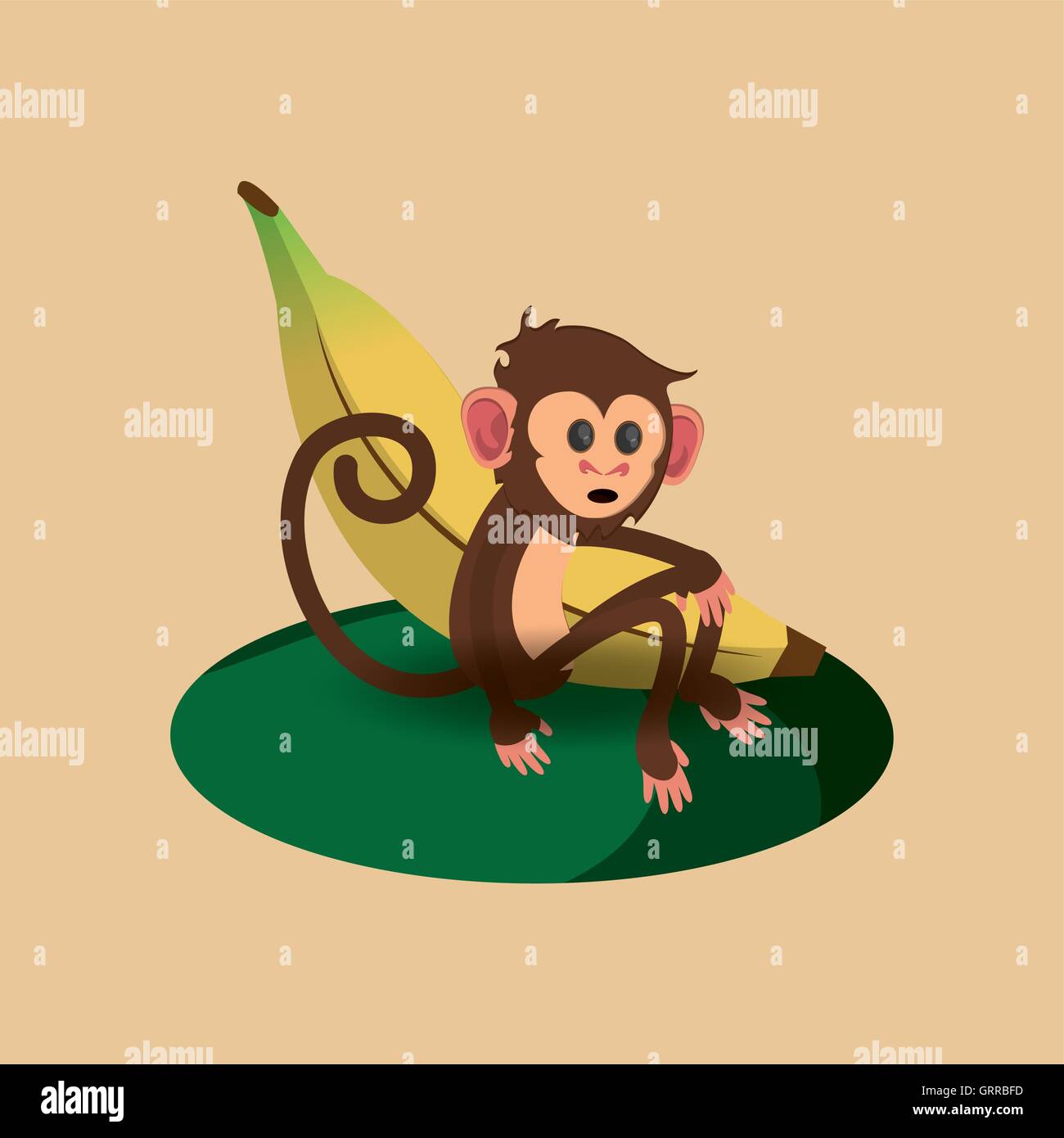jungle monkey cartoon Stock Vector Image & Art - Alamy