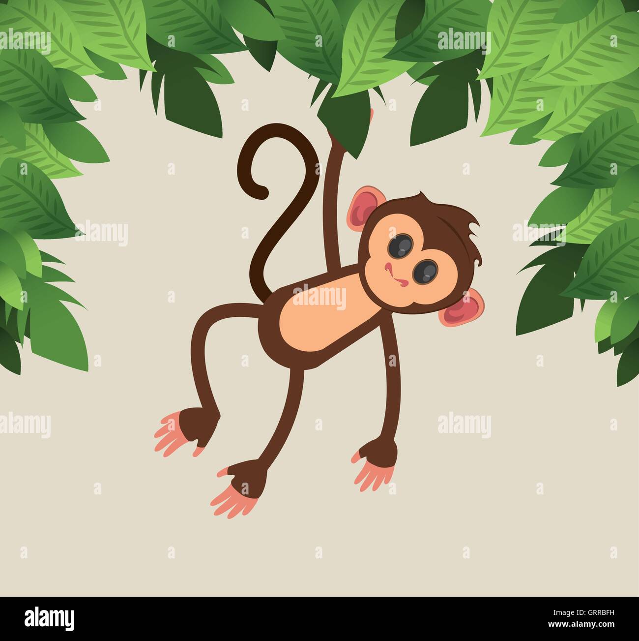 jungle monkey cartoon Stock Vector Image & Art - Alamy