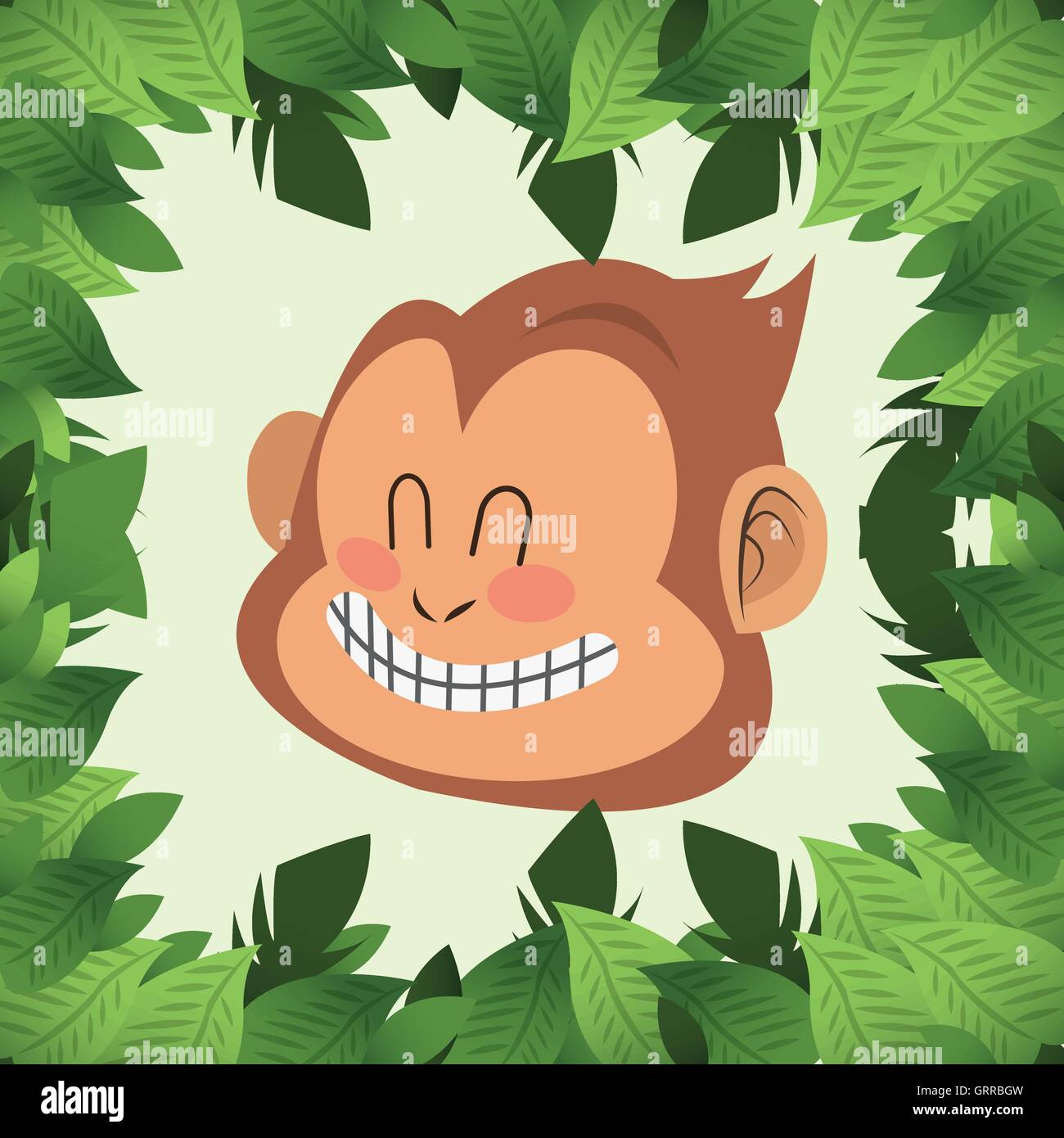 Cartoon smiling gibbon hi-res stock photography and images - Alamy