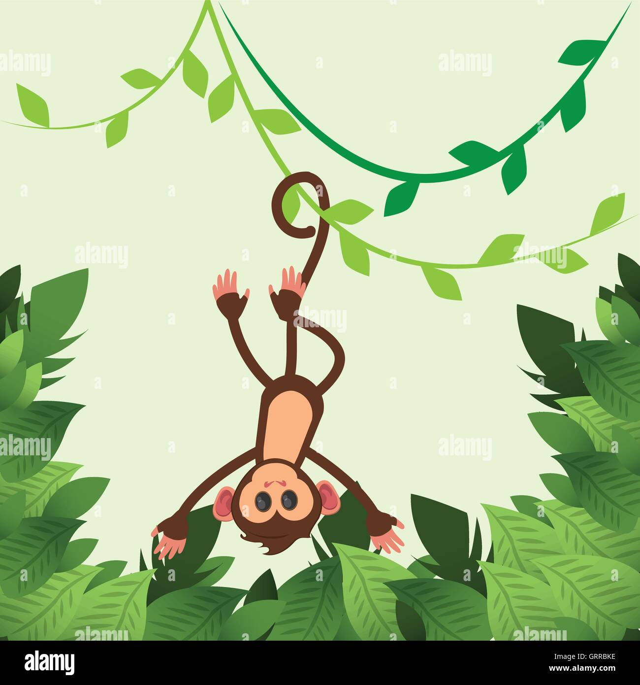 jungle monkey cartoon Stock Vector Image & Art - Alamy