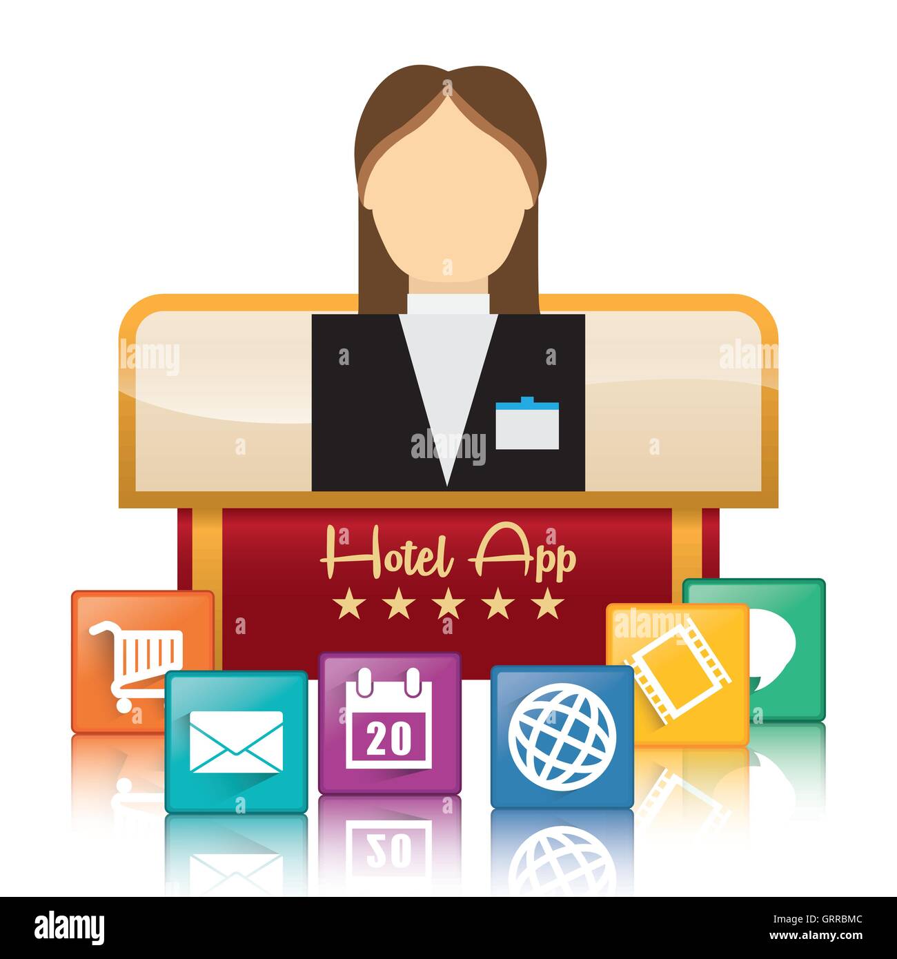 Receptionist of hotel and digital apps design Stock Vector Image & Art - Alamy