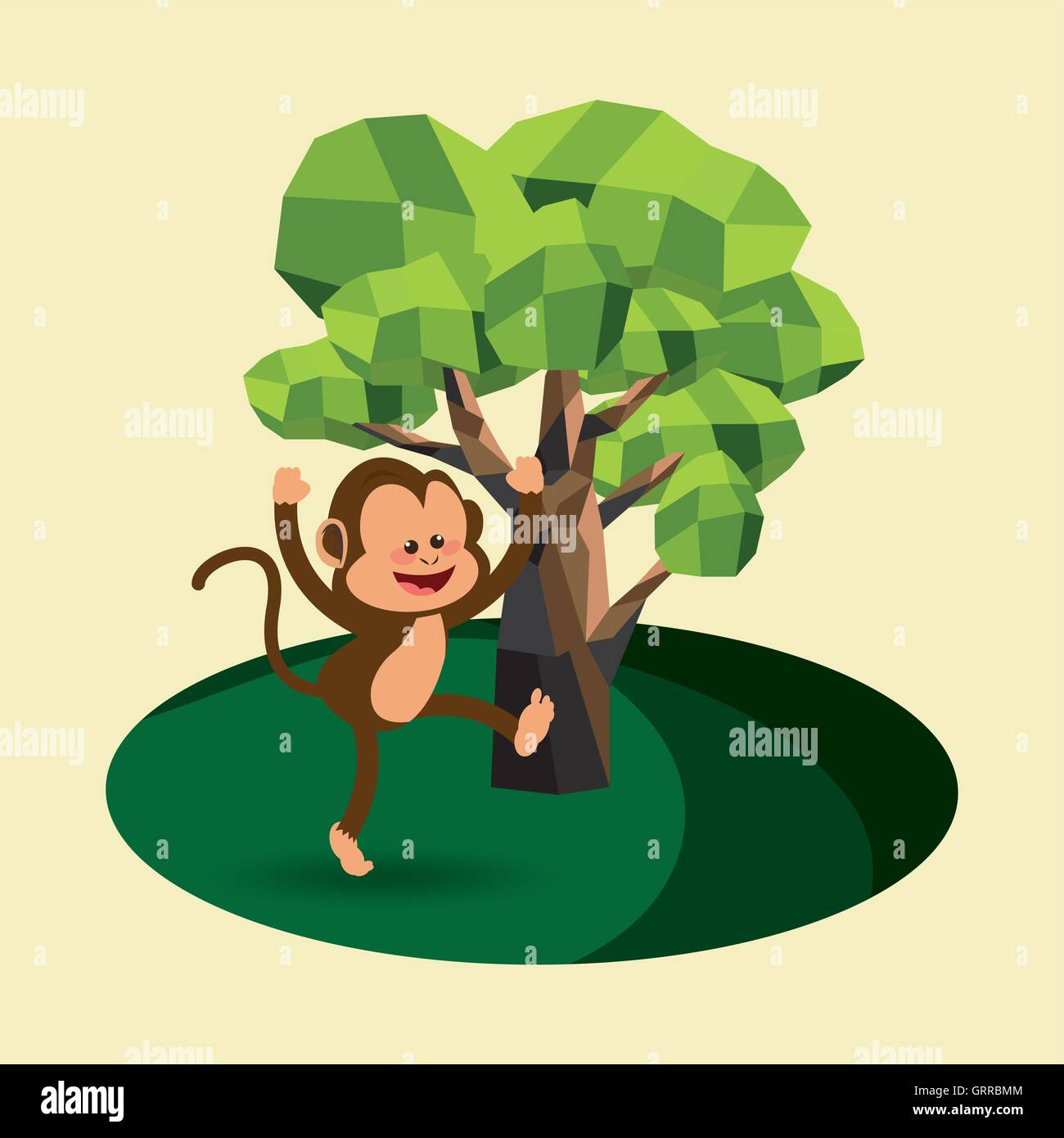 jungle monkey cartoon Stock Vector Image & Art - Alamy