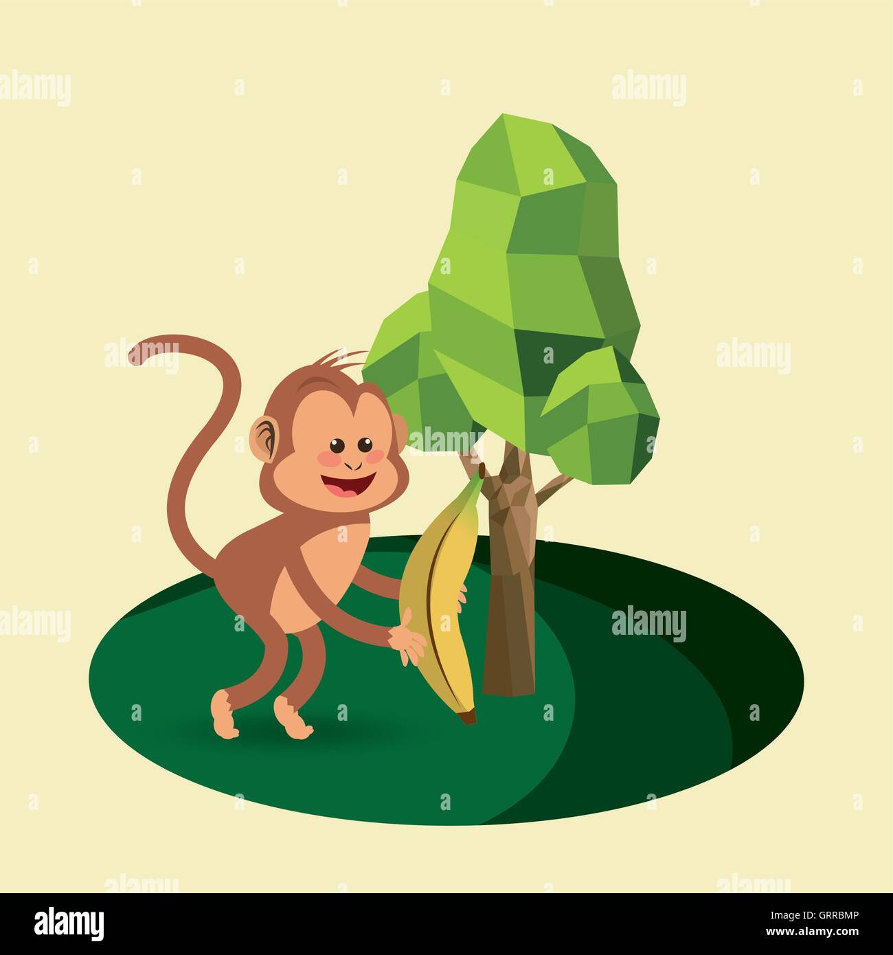 jungle monkey cartoon Stock Vector Image & Art - Alamy