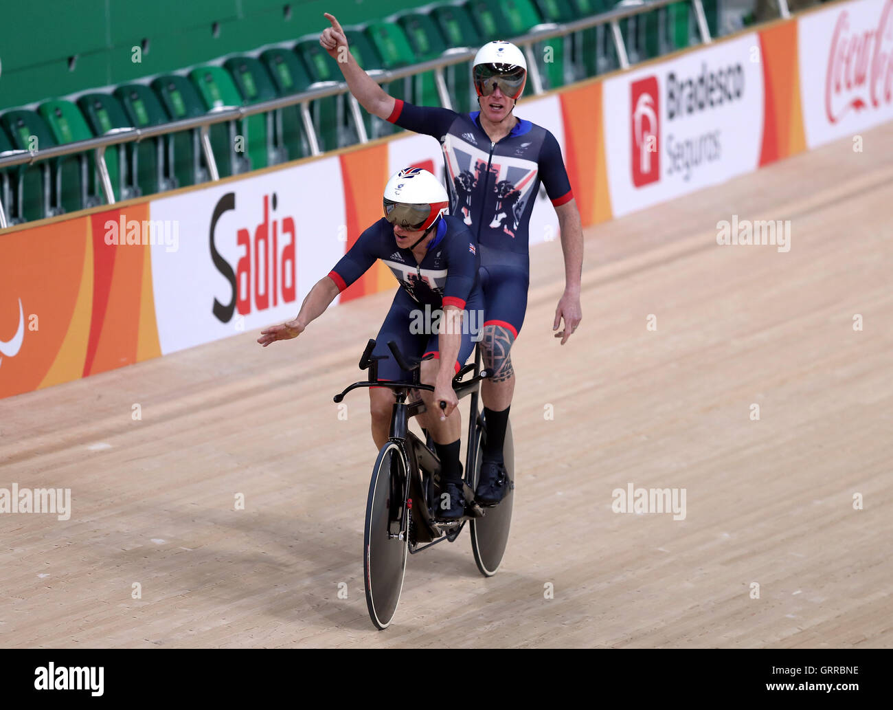 Great Britain's Adam Duggleby (Pilot) and Steve Bate celebrate breaking ...