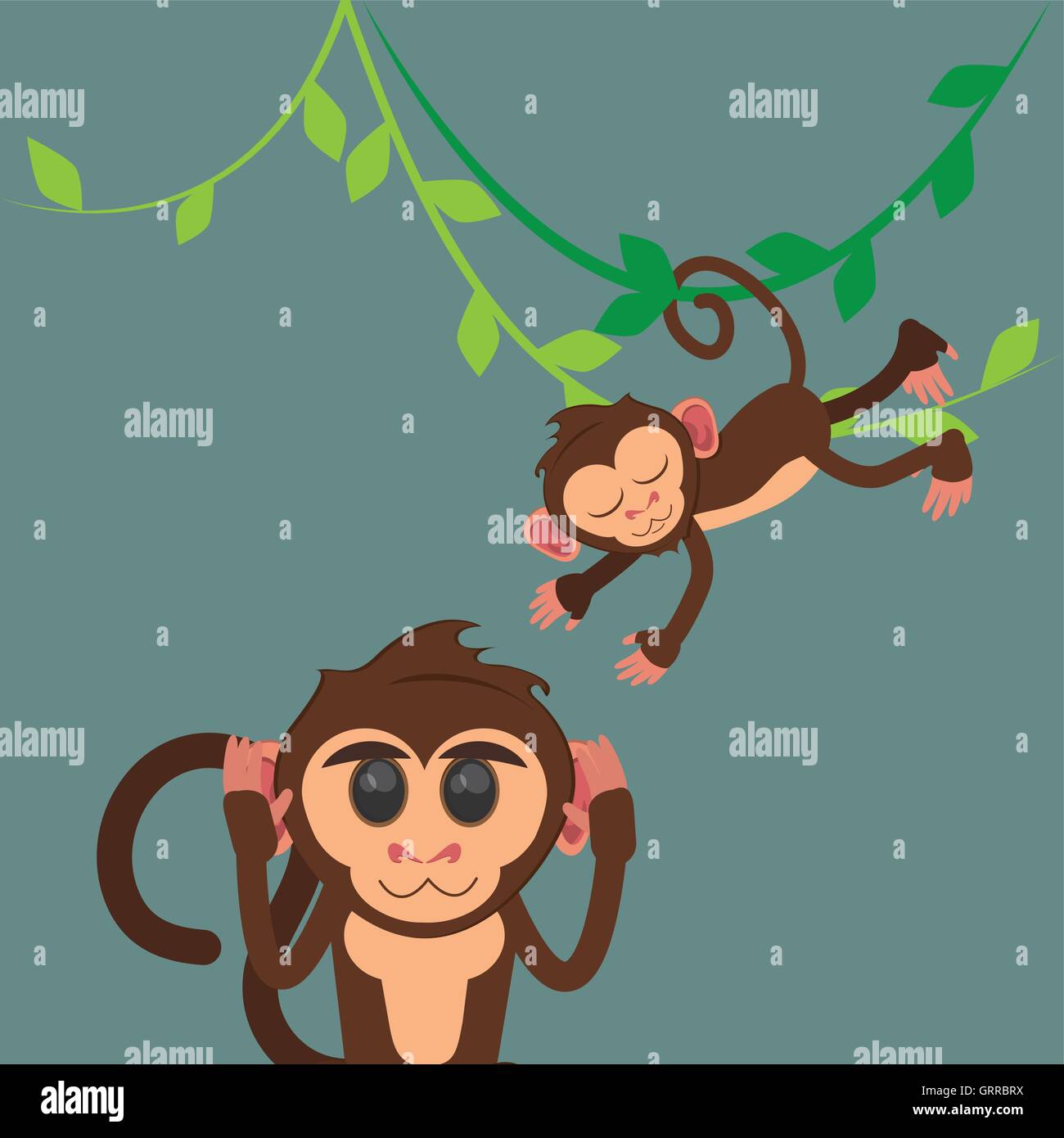 jungle monkeys cartoon Stock Vector Image & Art - Alamy