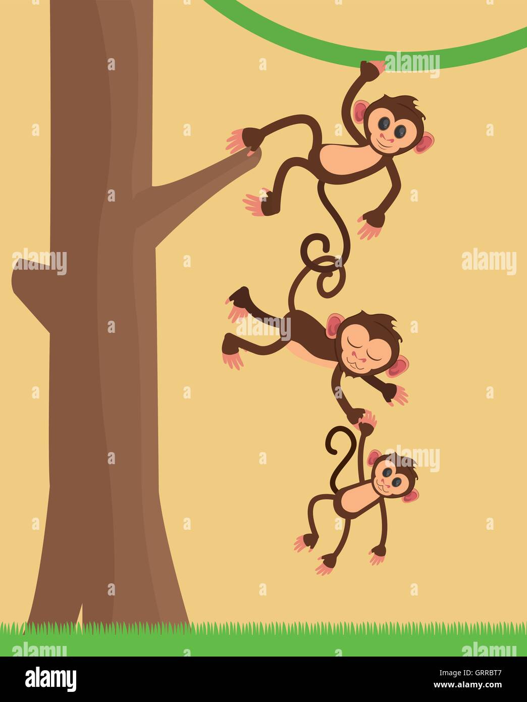 jungle monkeys cartoon Stock Vector Image & Art - Alamy