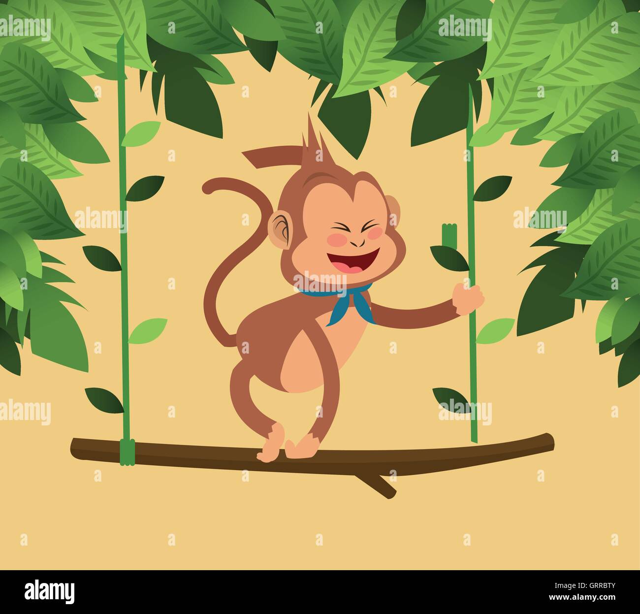 jungle monkey cartoon Stock Vector Image & Art - Alamy