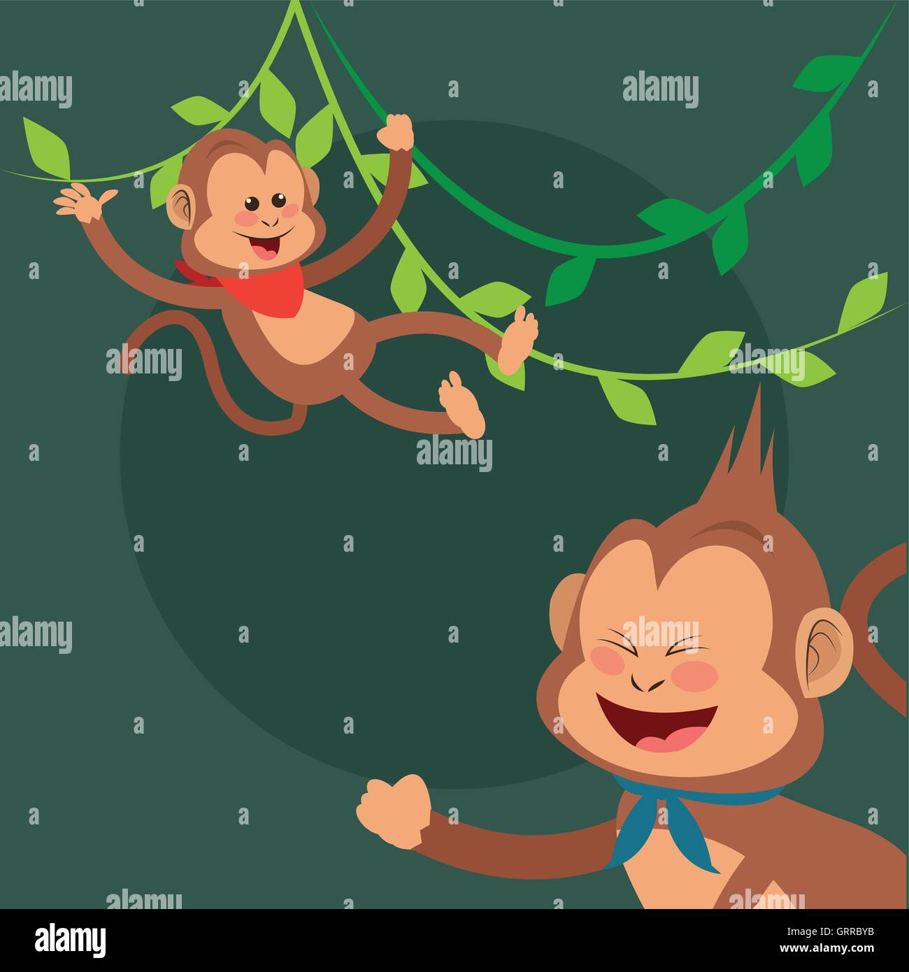 jungle monkeys cartoon Stock Vector Image & Art - Alamy