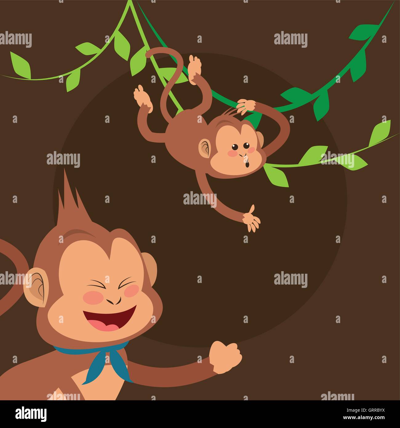 jungle monkeys cartoon Stock Vector Image & Art - Alamy