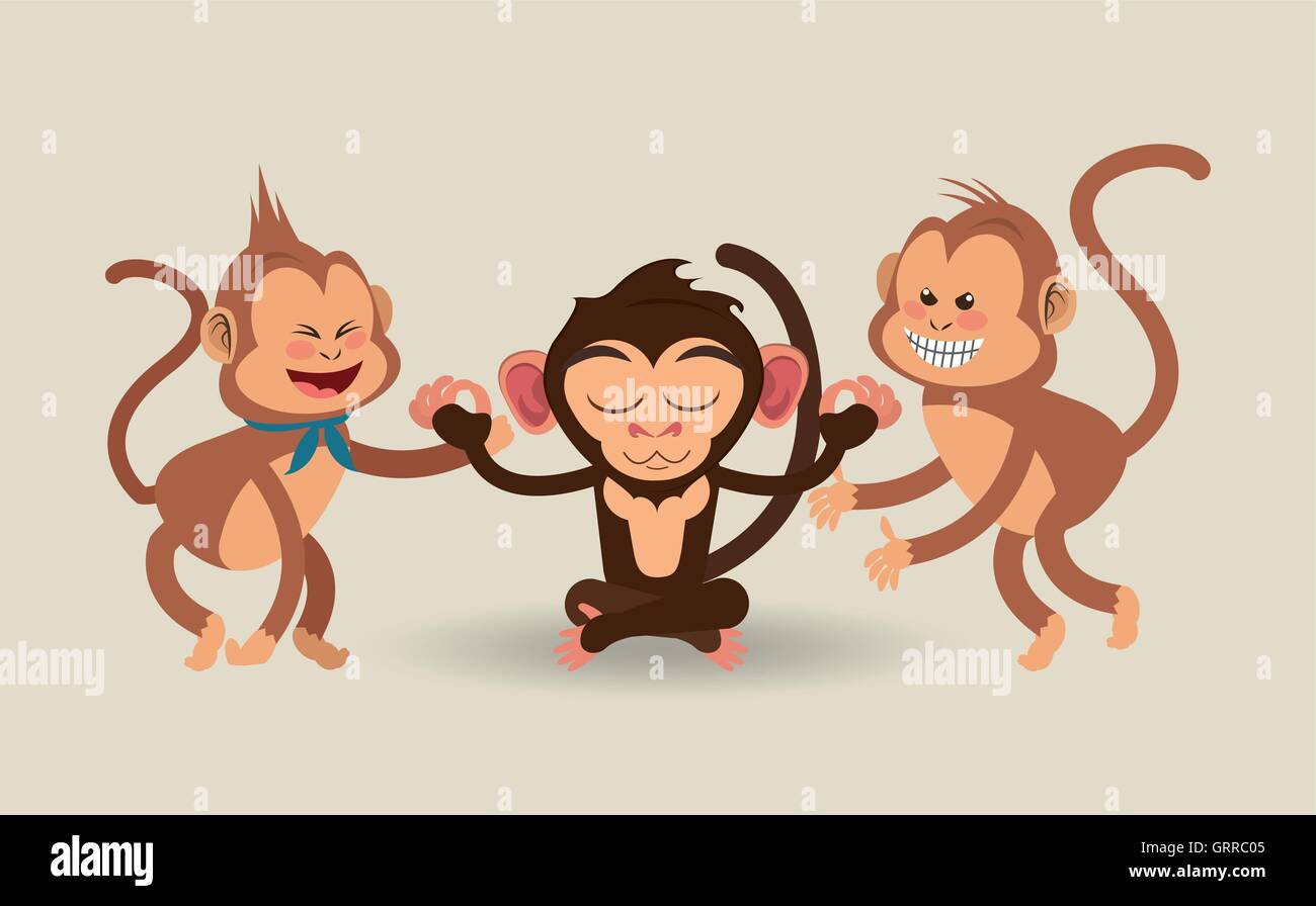 jungle monkeys cartoon Stock Vector Image & Art - Alamy