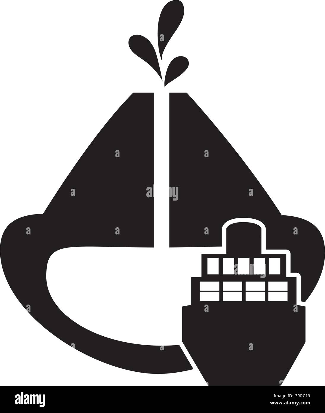 oil reservoir and cargo ship icon Stock Vector Image & Art - Alamy