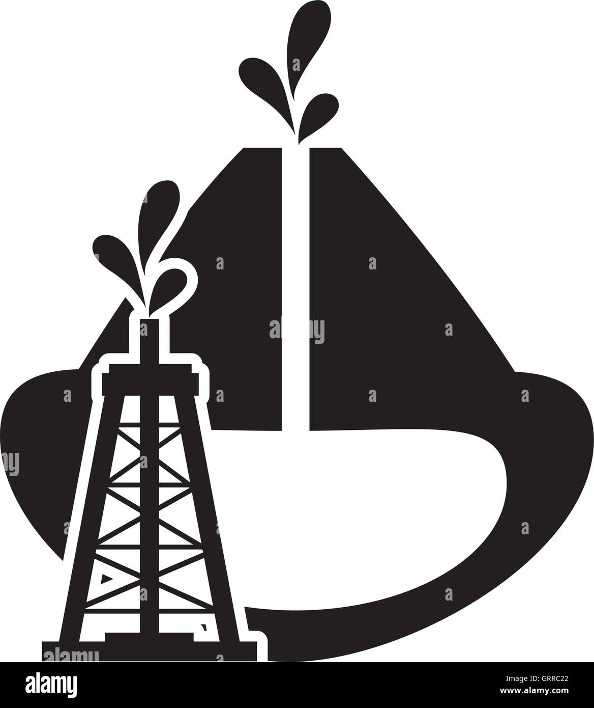 oil reservoir and oil rig icon Stock Vector Image & Art - Alamy