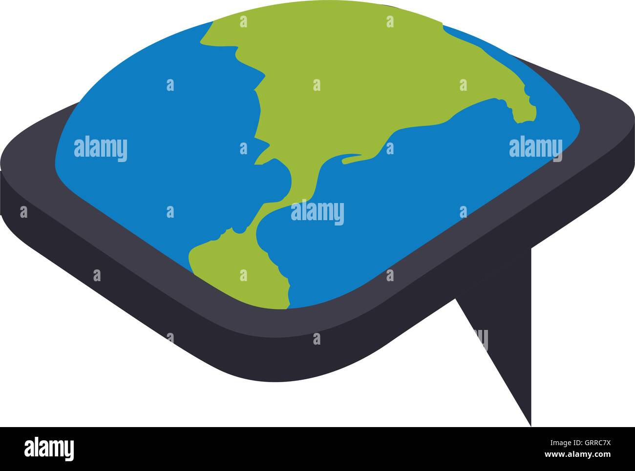 bubble planet earth communication icon. Vector graphic Stock Vector ...
