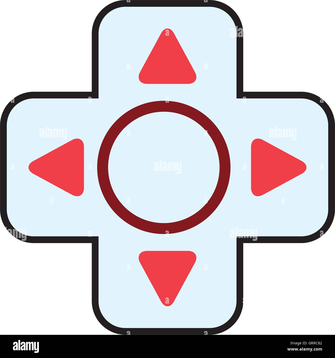 video game red button arrow circle icon. Vector graphic Stock Vector ...