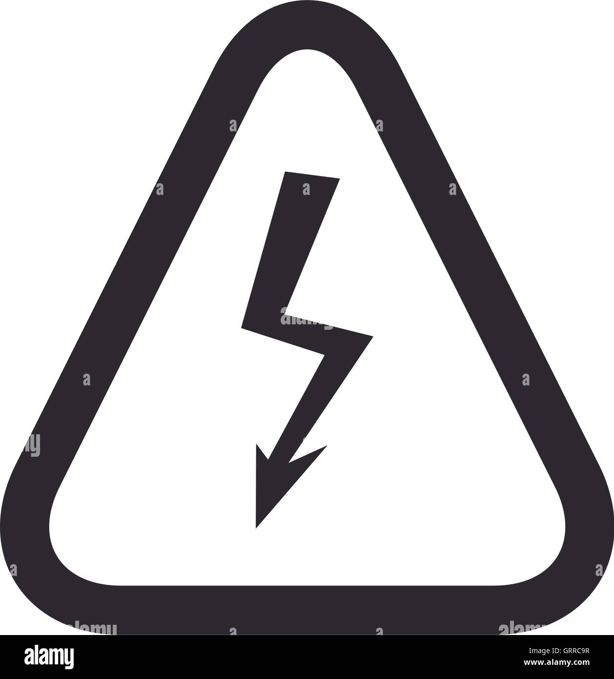 thunder road sign triangle warning icon. Vector graphic Stock Vector ...