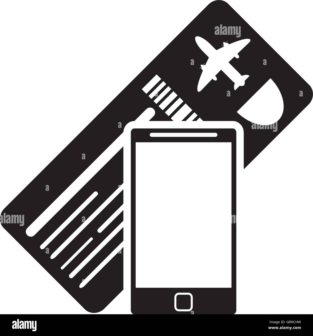 boarding pass or ticket and cellphone icon Stock Vector Image & Art - Alamy