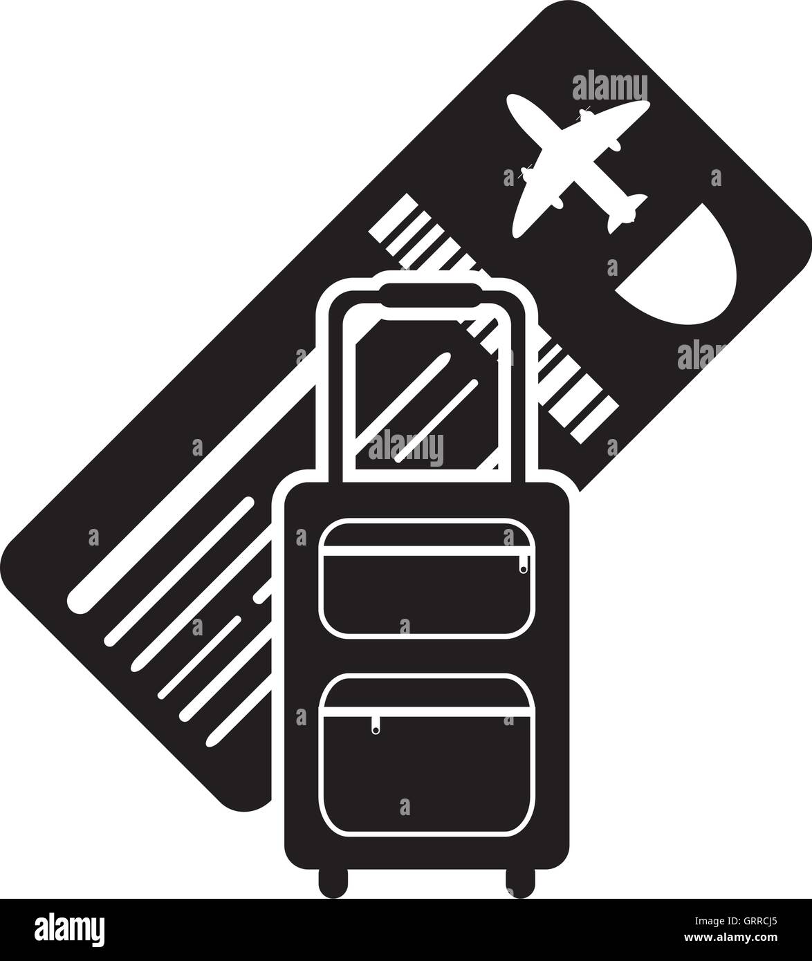 boarding pass or ticket and suitcase icon Stock Vector Image & Art - Alamy