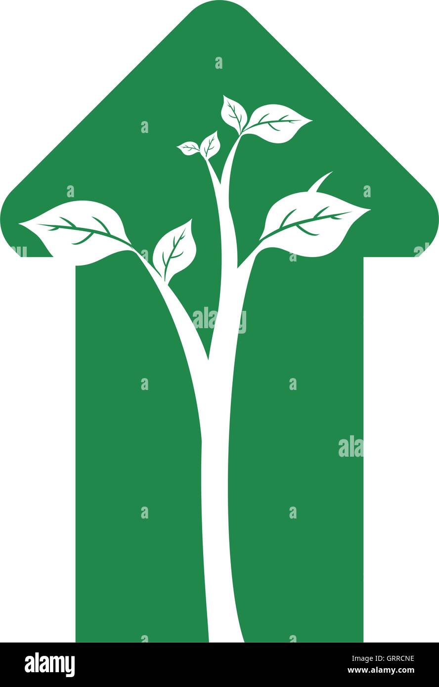 leaf arrow plant green nature ecology icon. Vector graphic Stock Vector ...