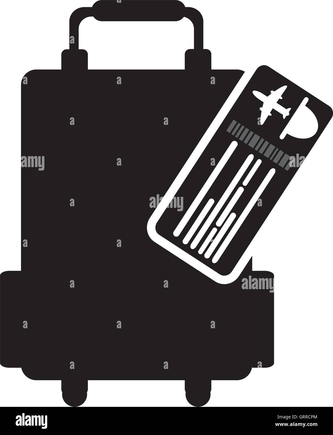 travel suitcase and boarding pass icon Stock Vector Image & Art - Alamy