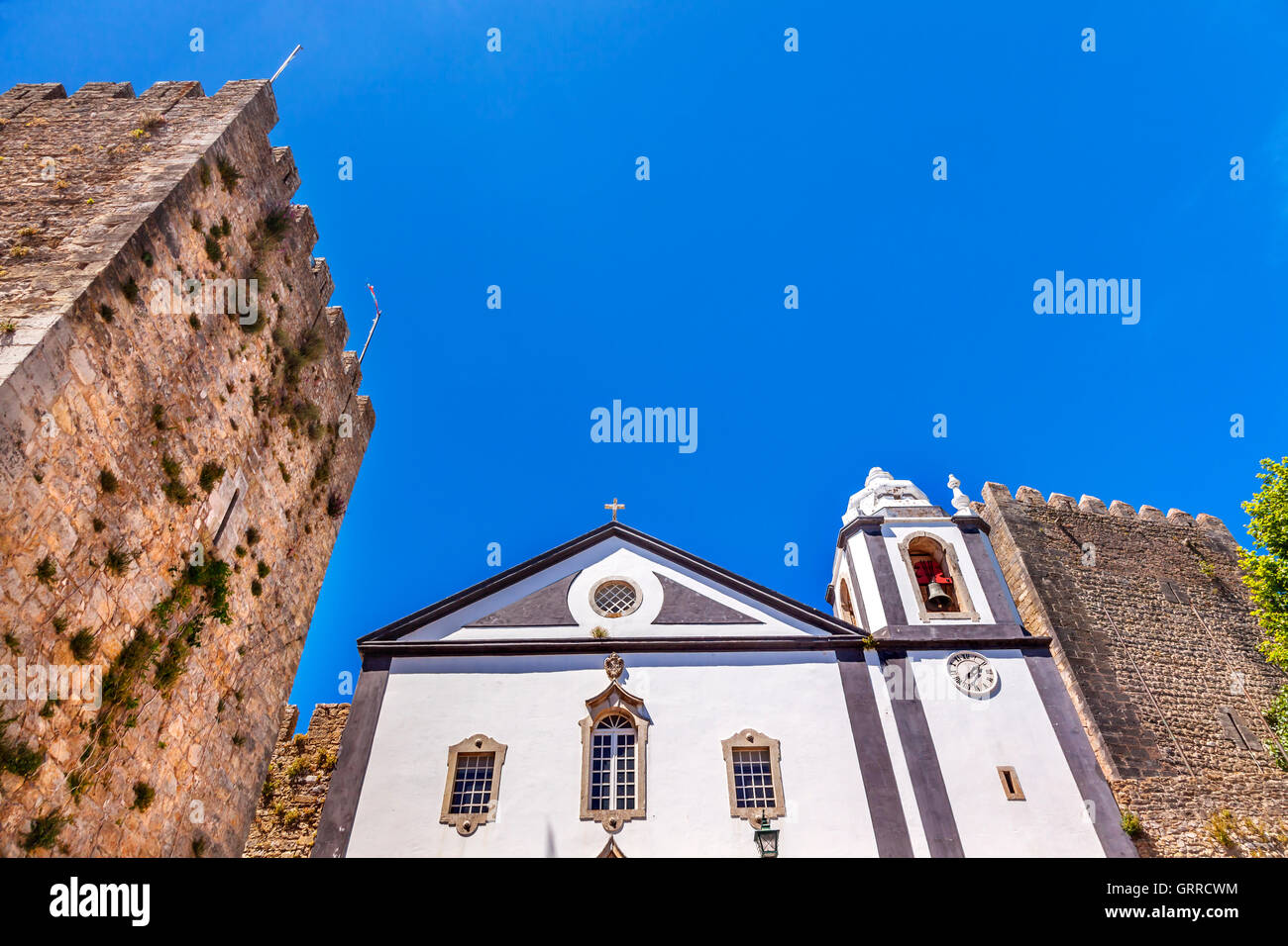 Sao Pedro Church Bell Tower Castle Walls 11th Century Medieval Town ...