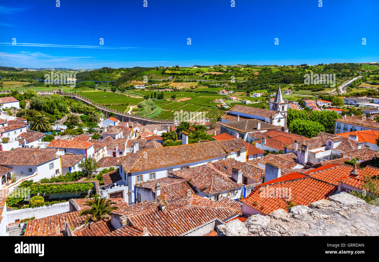 Castle Walls Countryside Farmland Medieval Town Santa Maria Church ...