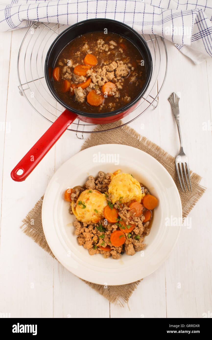 traditional scottish mince and tatties with parsley Stock Photo - Alamy