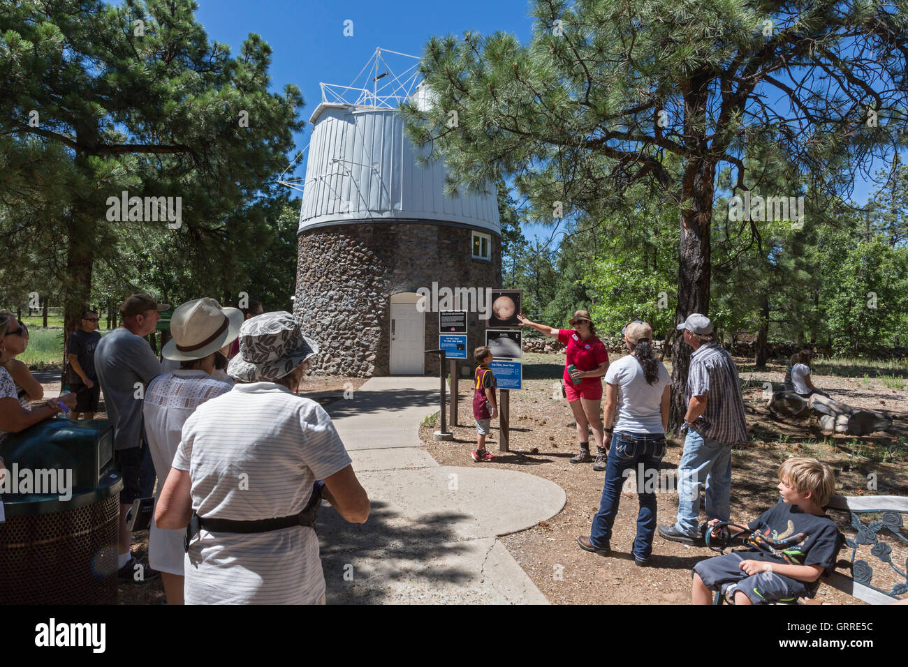 Flagstaff, Arizona - A guide tells visitors to the Lowell Observatory ...