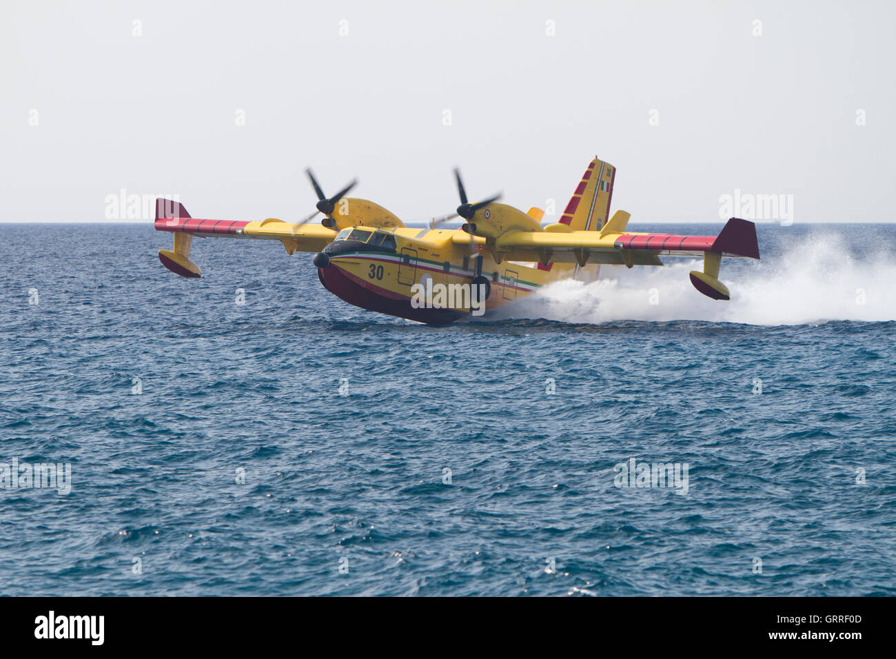 Imperia, Italy. 08th Sep, 2016. A water bomber aircraft Bombardier 415 ...