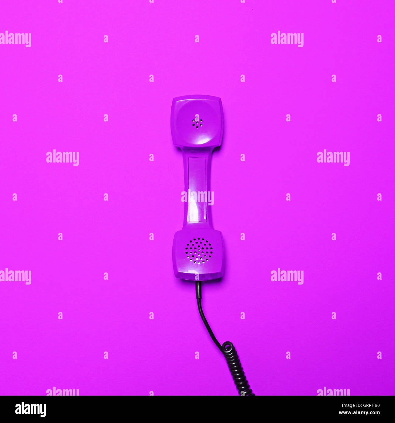 Retro purple telephone tube on pink background - Minimal design Stock ...