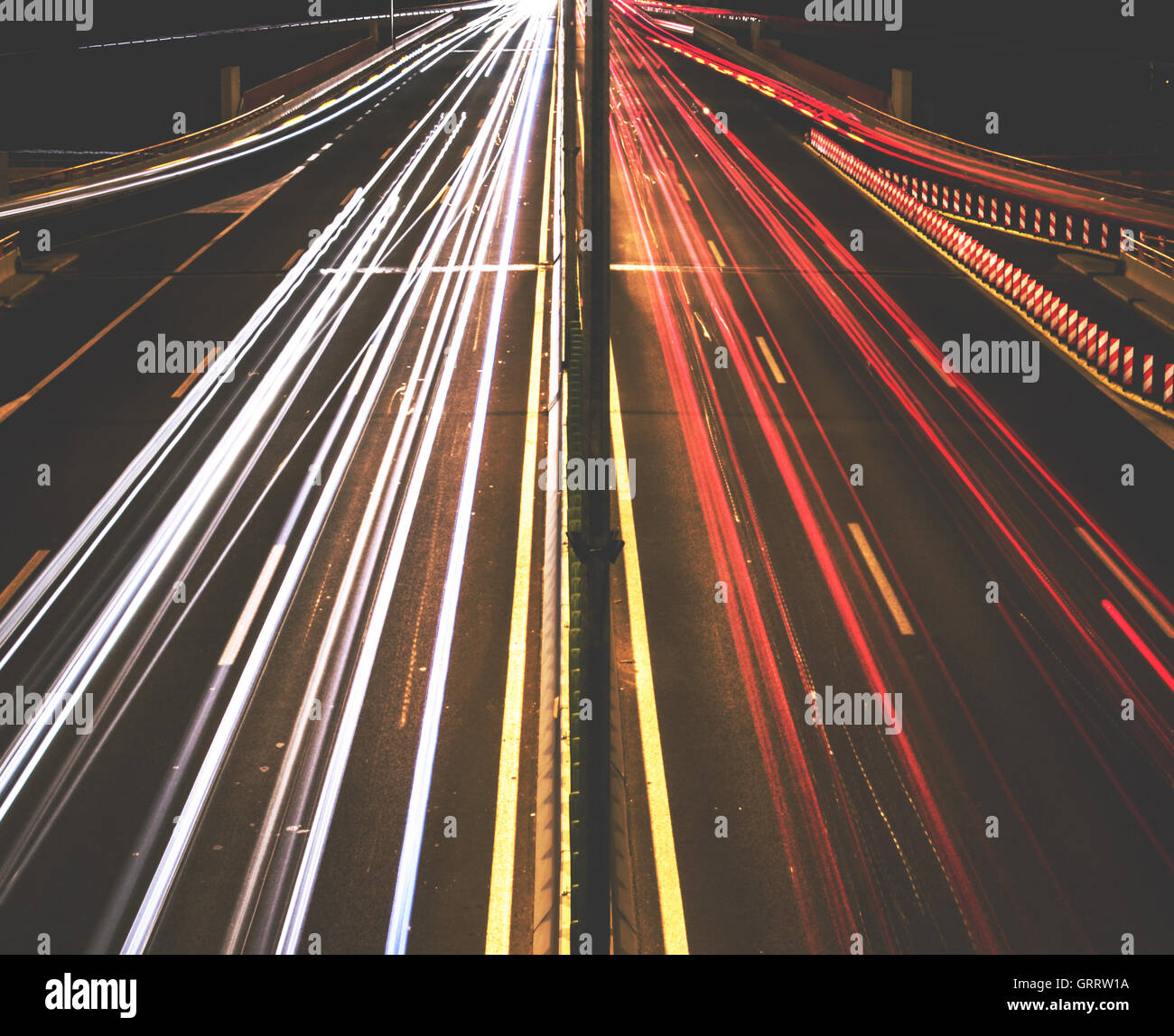 Highway light trails Stock Photo - Alamy