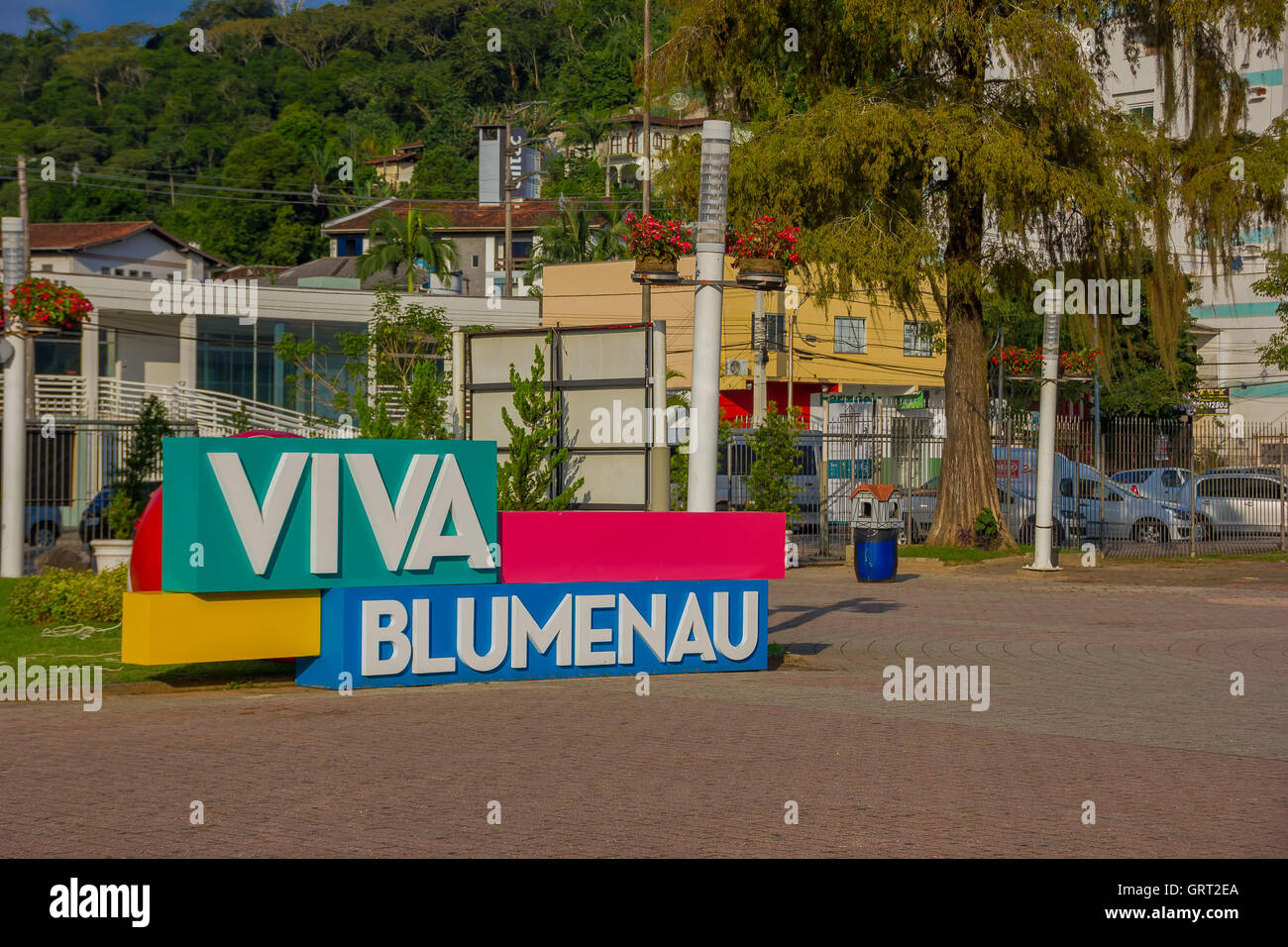 BLUMENAU, BRAZIL - MAY 10, 2016: viva blumenau sign located in the city ...