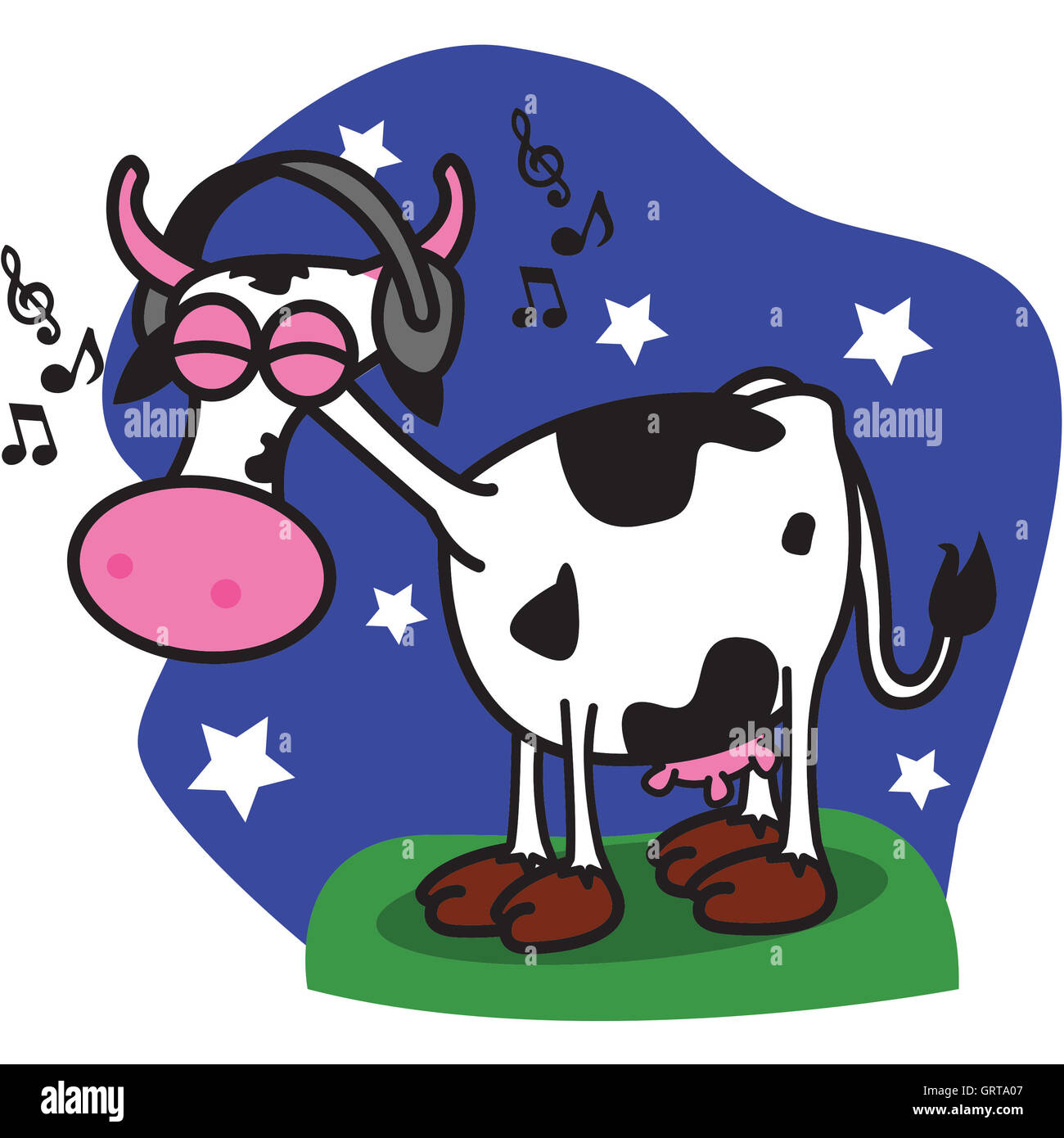 Singing cow cartoon illustration hi-res stock photography and images ...