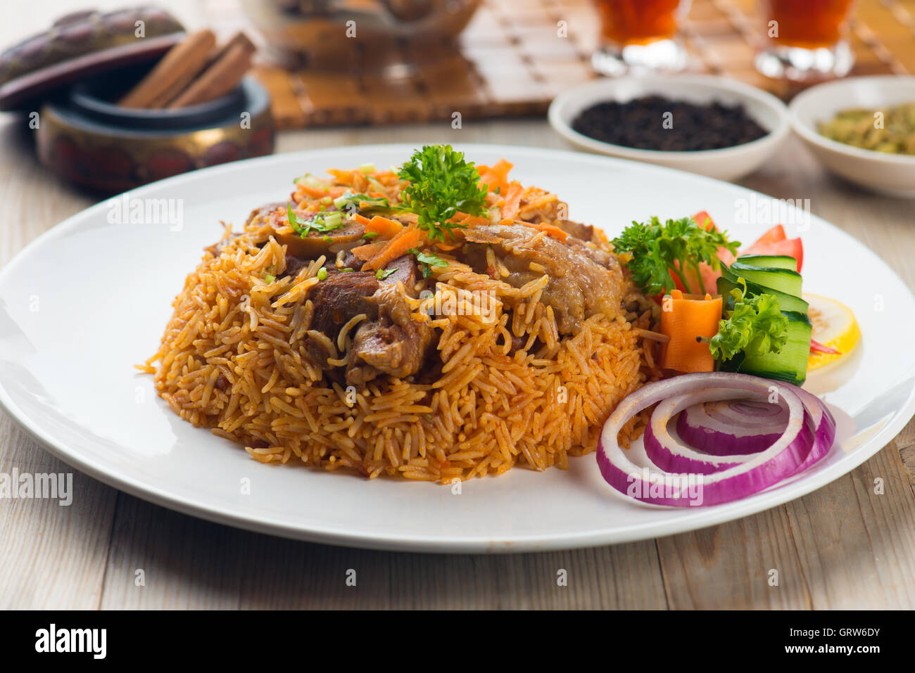 lamb madghout, popular arabic rice with meat during ramadan Stock Photo ...