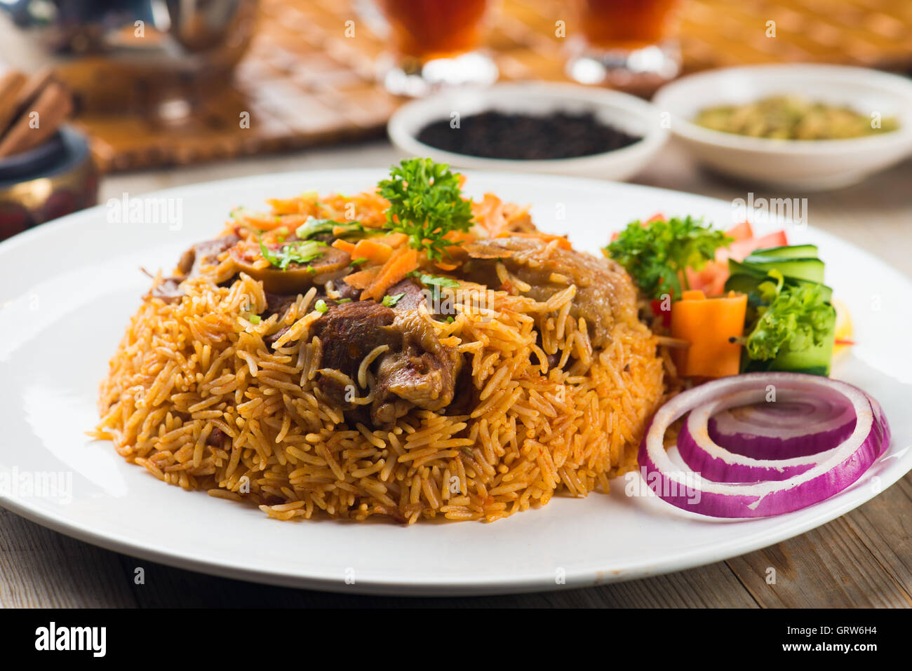lamb madghout, popular arabic rice with meat during ramadan Stock Photo ...