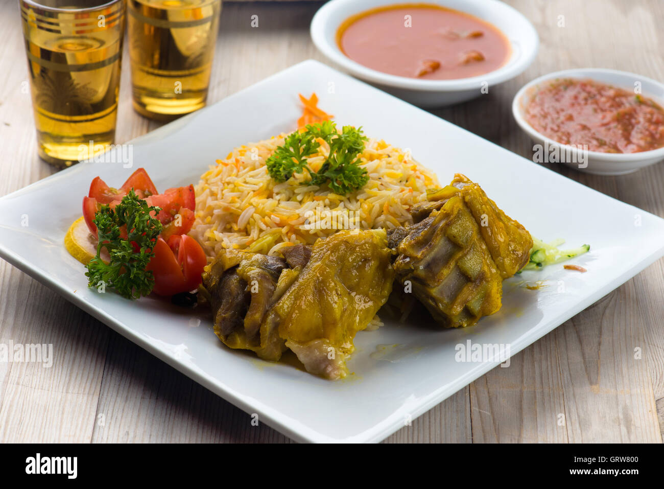 lamb mandi, popular arab rice Stock Photo - Alamy